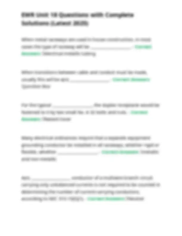 EWR Unit 18 Questions and Answers: Electrical Wiring and Regulations ...