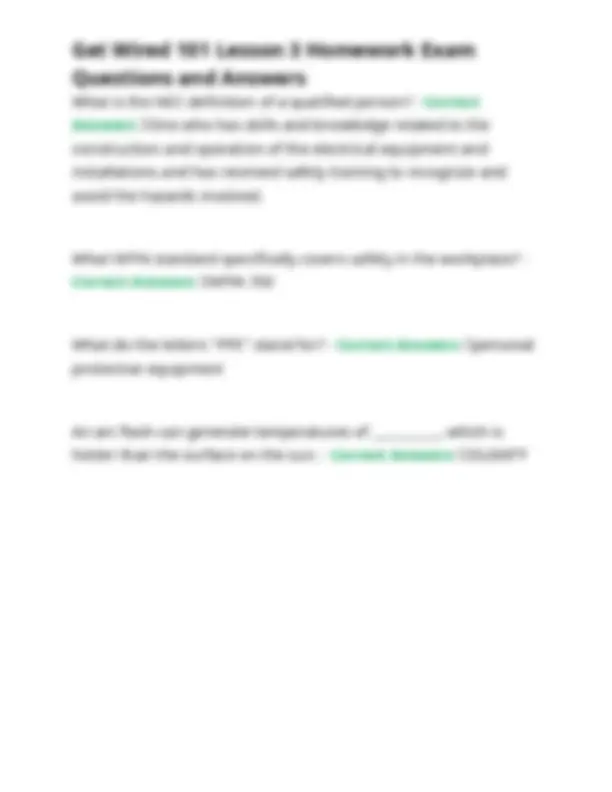 Get Wired 101 Lesson 3 Homework Exam: Questions and Answers | Exams ...