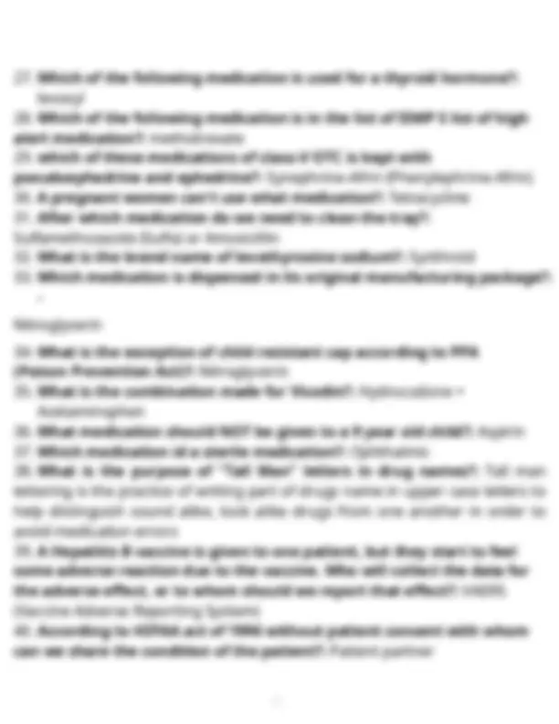 EXCPT PHARMACY TECHNICIAN TEST FINAL EXAM 2024 ACTUAL EXAM COMPLETE ...