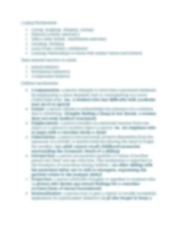 Nur 221 exam 4 - Chapter 43 Stress and Adaptation | Exams Nursing | Docsity