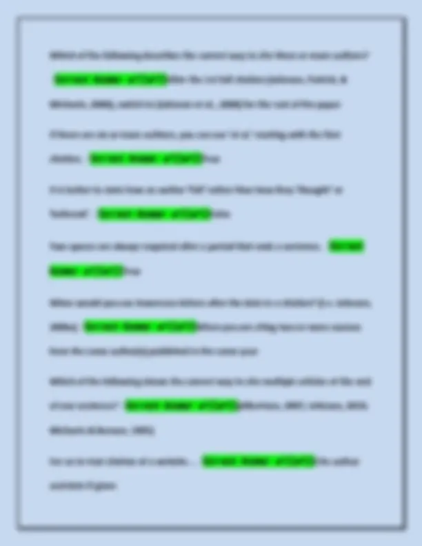 APA Guidelines for Formatting Citations: Exercises and Answers | Exams ...