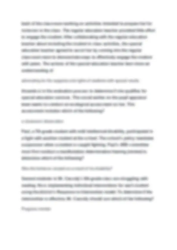 TExES Special Education EC-12 (161) exam study set with 100% verified ...