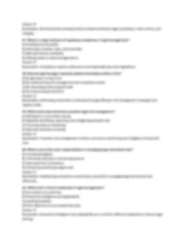 Certified Legal Manager (CLM) SM Exam | Exams Technology | Docsity