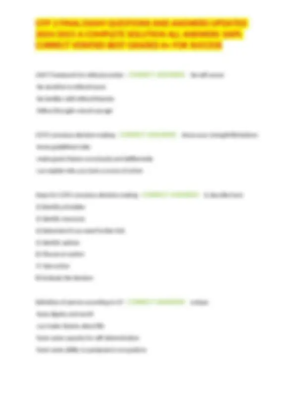 OTP 2 FINAL EXAM QUESTIONS AND ANSWERS UPDATED 2024/2025 A COMPLETE ...