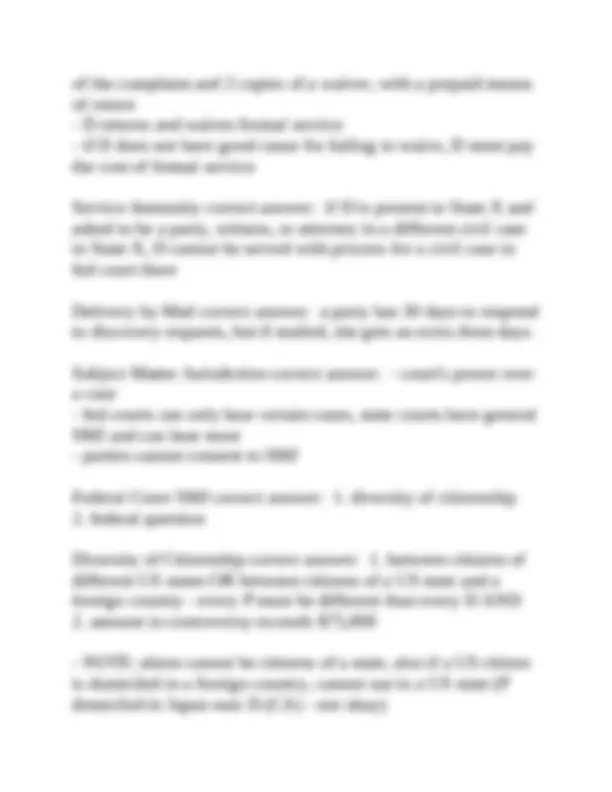 CIVIL PROCEDURE BAR EXAM QUESTIONS WITH COMPLETE SOLUTIONS | Exams ...