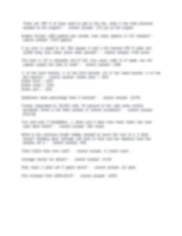 FCTC MATH QUESTIONS WITH ALL ANSWER | Exams Advanced Education | Docsity