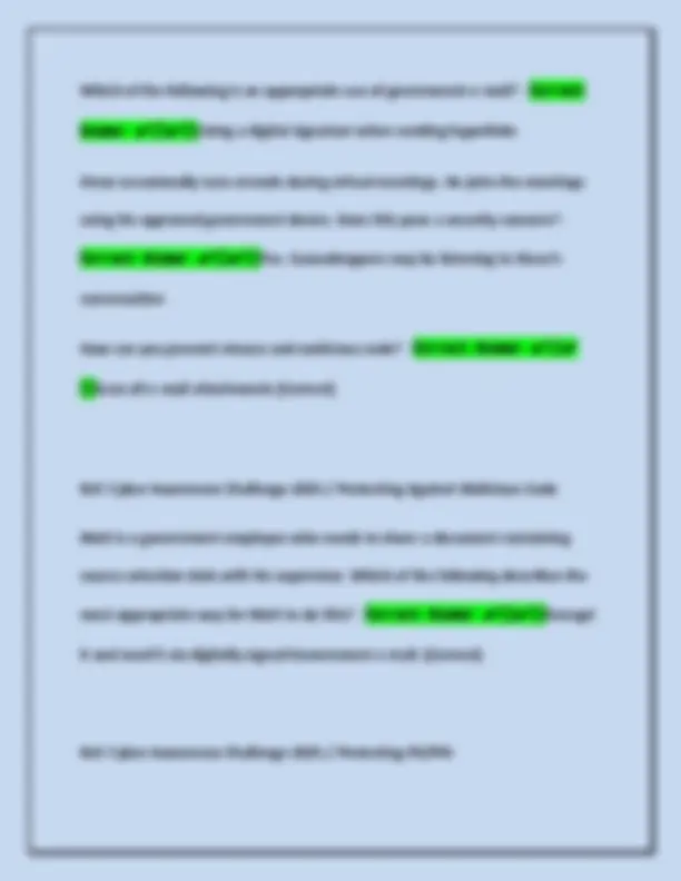 DOD Cyber Awareness Challenge 2025|2026 The Definitive Exam Guide ...