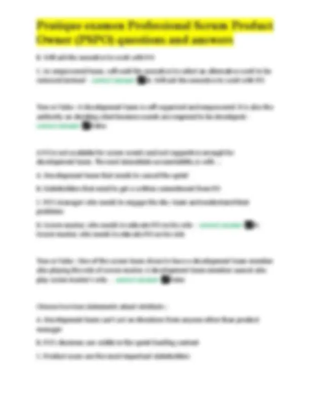 Pratique examen Professional Scrum Product Owner (PSPO) questions and ...