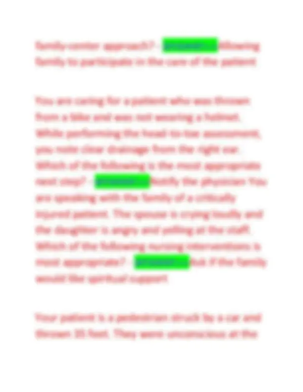 TNCC 9th Edition Exam 2025 QUESTION AND ANSWERS | Exams Nursing | Docsity