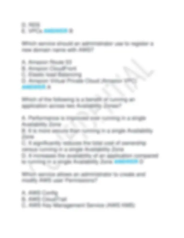 AWS CLOUD PRACTITIONER EXAM 2025 UPDATE/PRACTICE QUESTIONS AND CORRECT ...