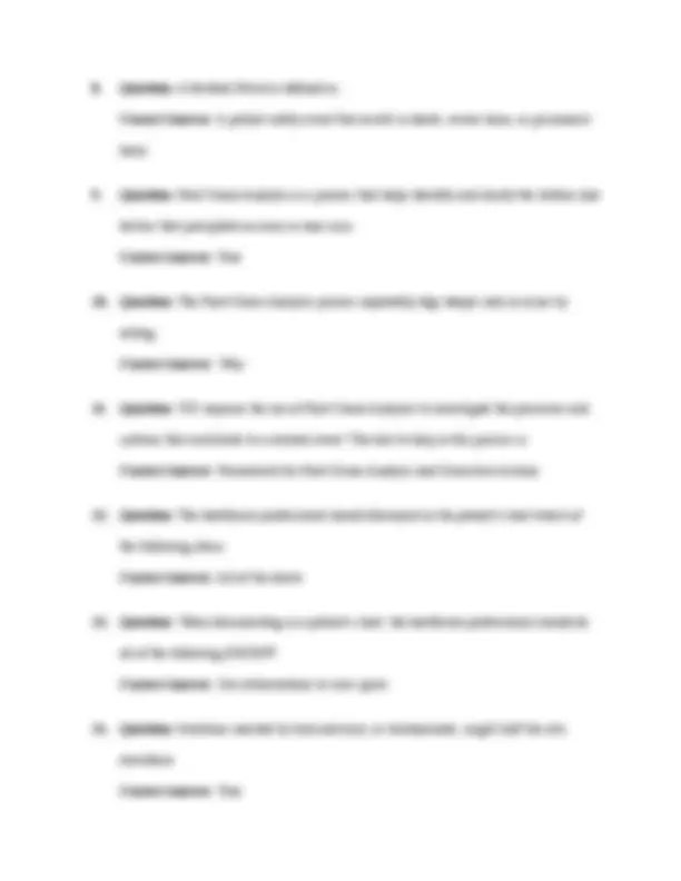 CEUFast Test Results- Medical Errors | Exams Nursing | Docsity