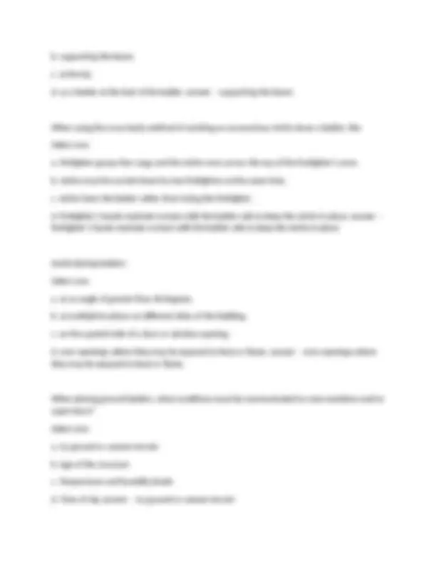 Ch 8 IFSTA EXAM QUESTIONS AND COMPLETE ANSWERS | Exams Nursing | Docsity