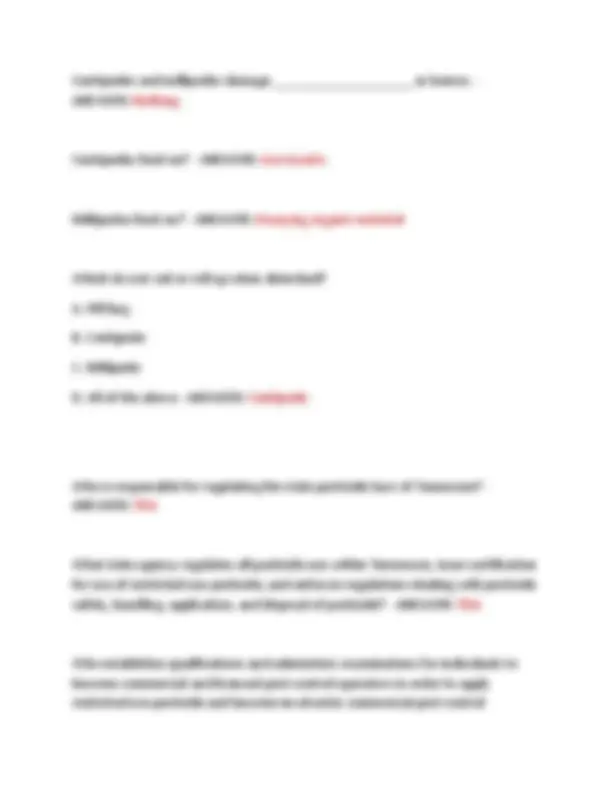 TENNESSEE GRC - GENERAL PEST AND RODENT CONTROL TEST (ACTUAL)QUESTIONS ...