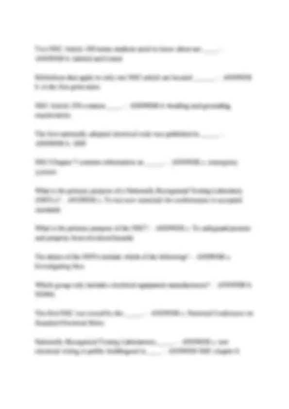 NEW (2025) NATIONAL ELECTRICAL CODE TEST QUESTIONS AND ANSWERS | Exams ...