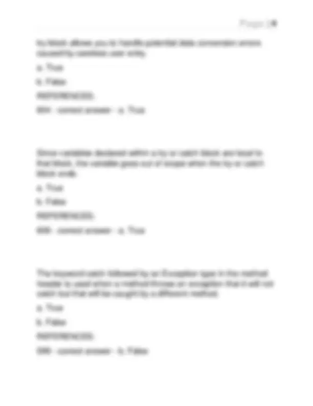 JAVA II CHAPTER 12: EXCEPTION HANDLING 2025: REAL VERIFIED QUESTIONS & CORRECT ANSWERS | Exams ...