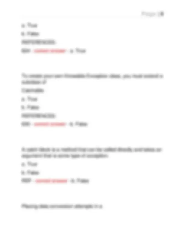 JAVA II CHAPTER 12: EXCEPTION HANDLING 2025: REAL VERIFIED QUESTIONS ...