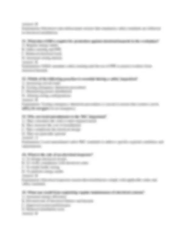 Master Electrician Exam: Electrical Safety Regulations and Practices | Exams Technology | Docsity