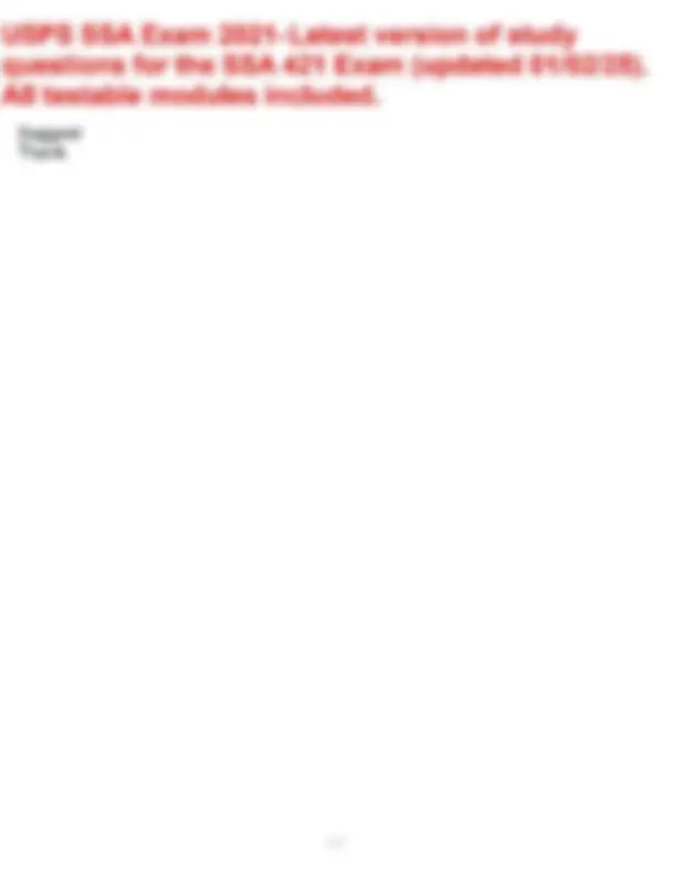USPS SSA Exam 2021- Latest version of study questions for the SSA 421 ...