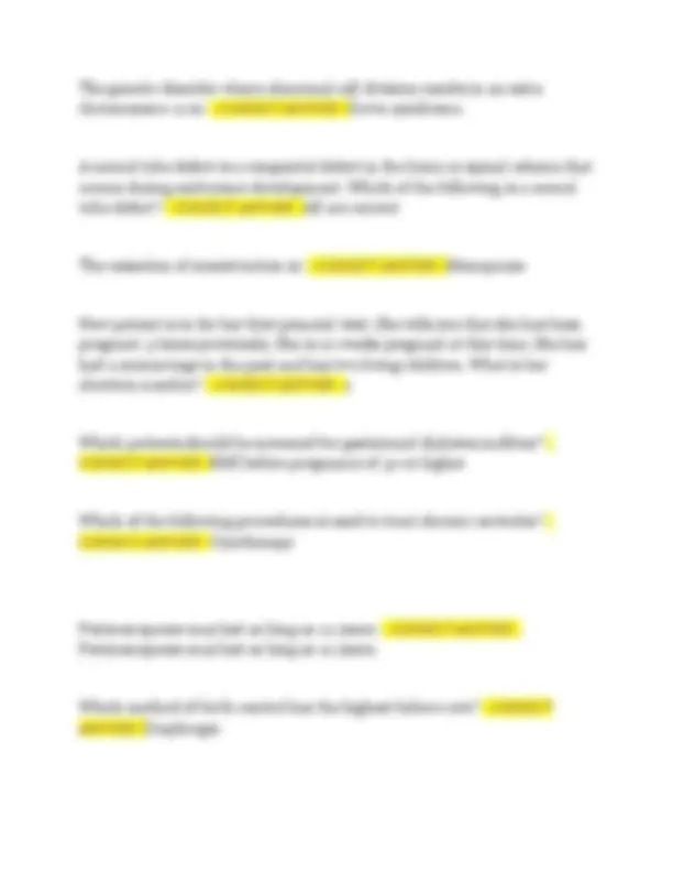 OBSTETRIC AND GYNECOLOGY QUESTIONS AND DETAILED ANSWERS. | Exams Nursing | Docsity