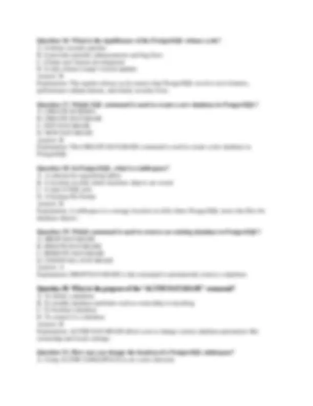 EDB PostgreSQL 13 Professional Exam | Exams Technology | Docsity