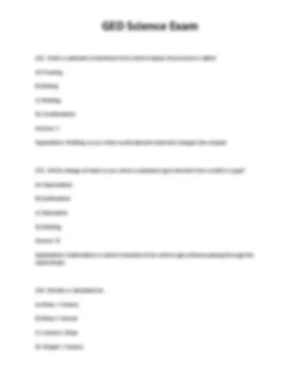 GED Science Exam: Cell Biology and Ecology Questions and Answers ...