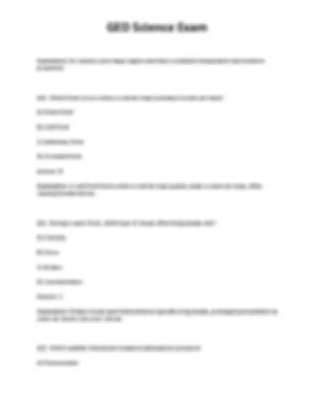 GED Science Exam: Cell Biology and Ecology Questions and Answers ...