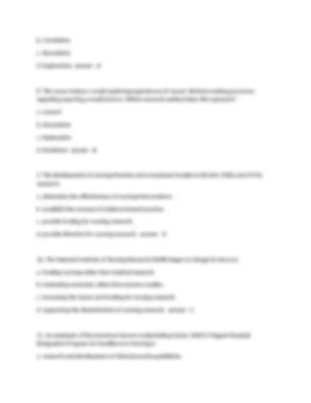 Nursing Research: Multiple Choice Questions and Answers | Exams Nursing ...