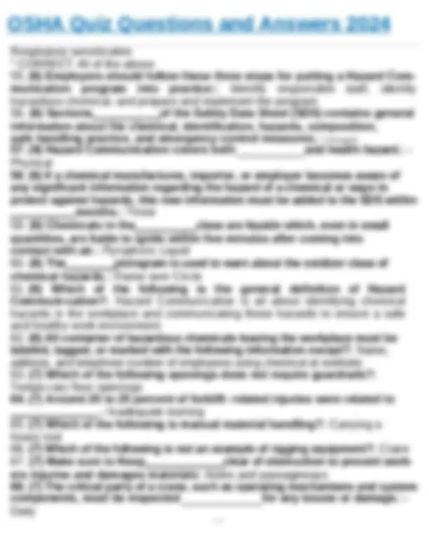 OSHA Quiz Questions and Answers 2024: A Comprehensive Guide to ...