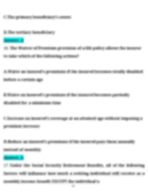 Pearson Vue Life Insurance Practice Exam (Latest 2025 / 2026) Qs and ...