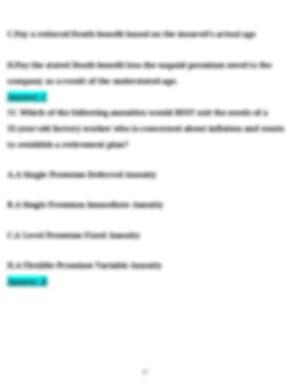 Pearson Vue Life Insurance Practice Exam (Latest 2025 / 2026) Qs and ...