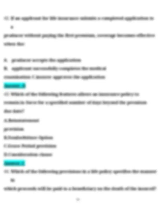 Pearson Vue Life Insurance Practice Exam (Latest 2025 / 2026) Qs and ...