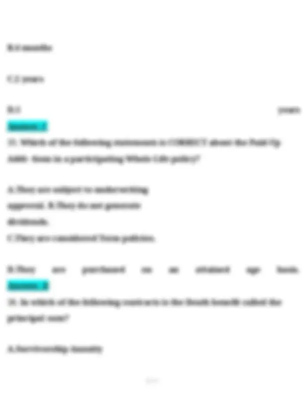 Pearson Vue Life Insurance Practice Exam (Latest 2025 / 2026) Qs and ...