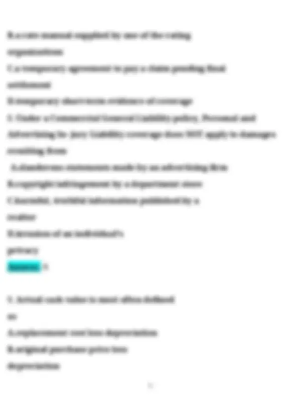 Pearson Vue Casualty Insurance Exam (Latest 2025 / 2026) Qs and Ans ...