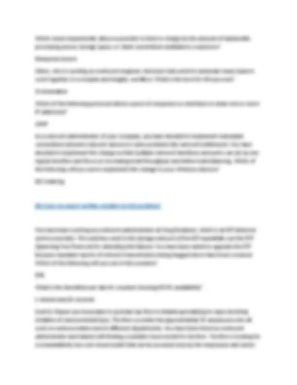 ISM4220 FINAL EXAM QUESTIONS WITH 100% VERIFIED SOLUTIONS 2023-2025 Cloud computing offer ...