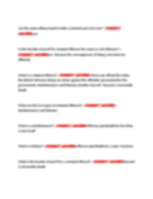 LEB 320F Exam 1: Legal Classifications and Courts | Exams Nursing | Docsity