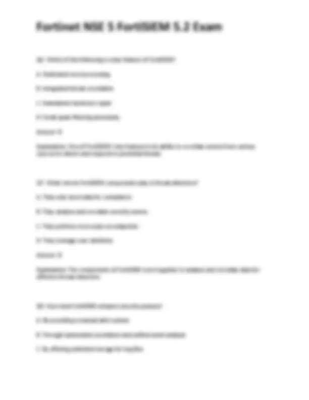 Fortinet NSE 6 FortiADC 5.2 Exam | Exams Technology | Docsity