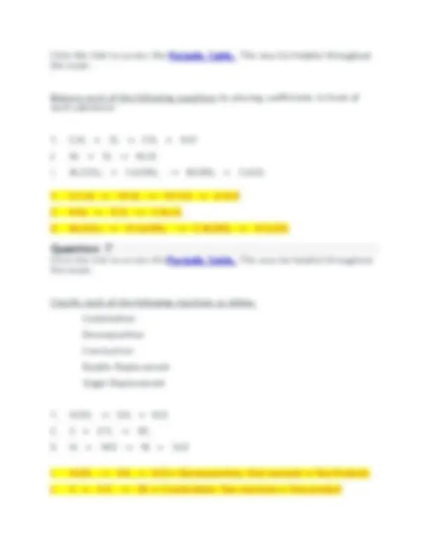 Chem 103 Module 1 to 6 Exam answers Portage learning LATEST UPDATED ...