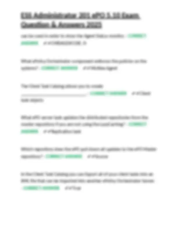 ESS Administrator 201 ePO 5.10 Exam Question & Answers 2025 | Exams ...