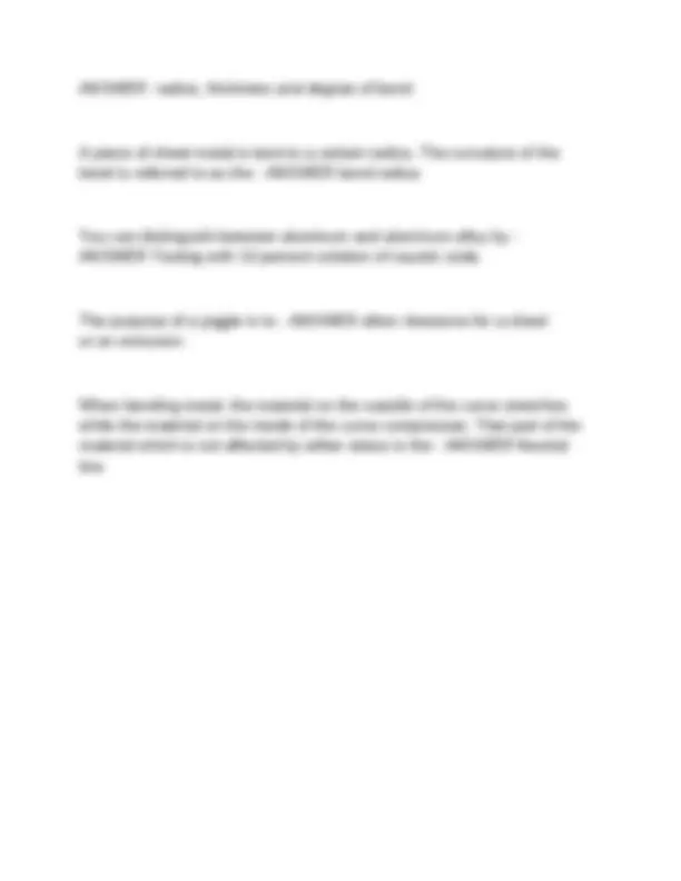 Sheet Metal Preparation and Riveting: Exam Questions and Answers ...