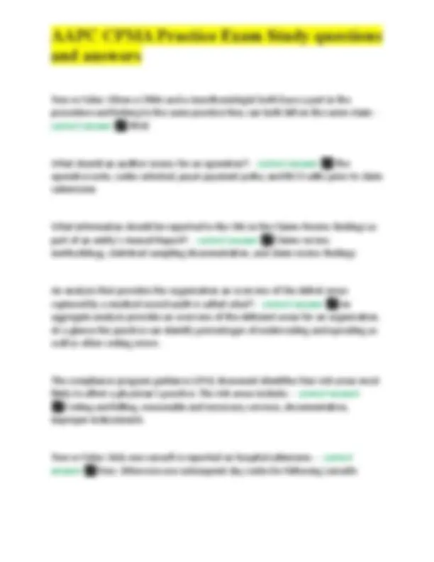 AAPC CPMA Practice Exam Study questions and answers. | Exams Physics ...