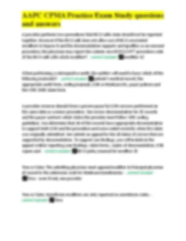 AAPC CPMA Practice Exam Study questions and answers. | Exams Physics ...