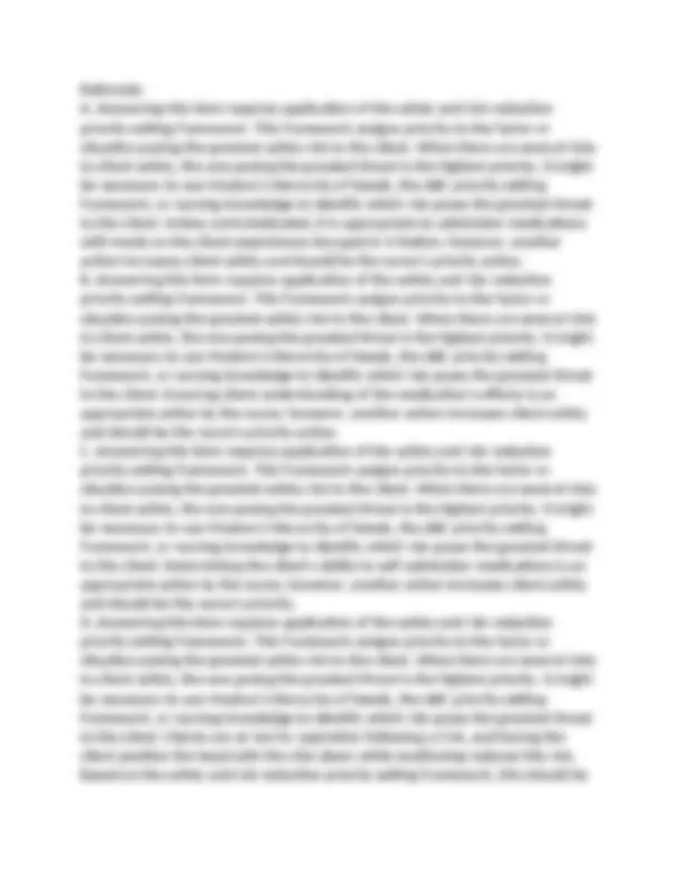 Ati Nurse Logic 2 0 ~ Priority Setting Frameworks Beginner Test Exams Nursing Docsity