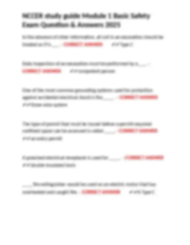 NCCER study guide Module 1 Basic Safety Exam Question & Answers 2025 ...