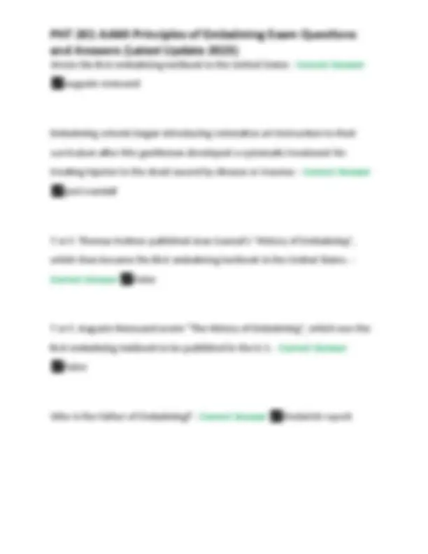 PHT 201 AAMI Principles of Embalming Exam Questions and Answers (Latest ...