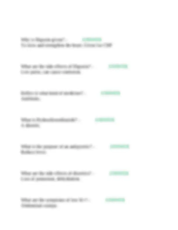 Medication Aide Final Study Guide: Q&A on Medications, Side Effects, and Administration | Exams ...