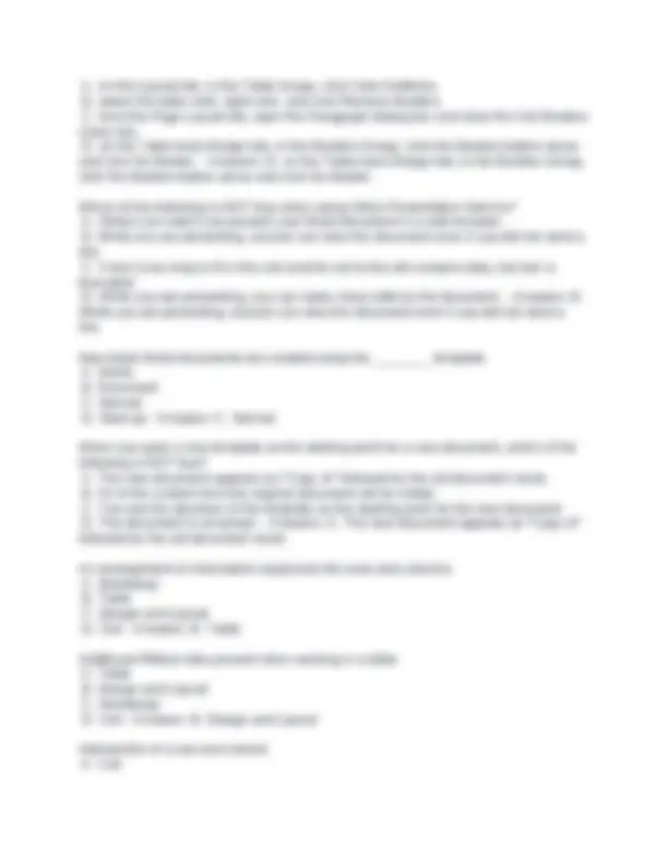 Microsoft Word Multiple Choice Questions and Answers | Exams Computer ...