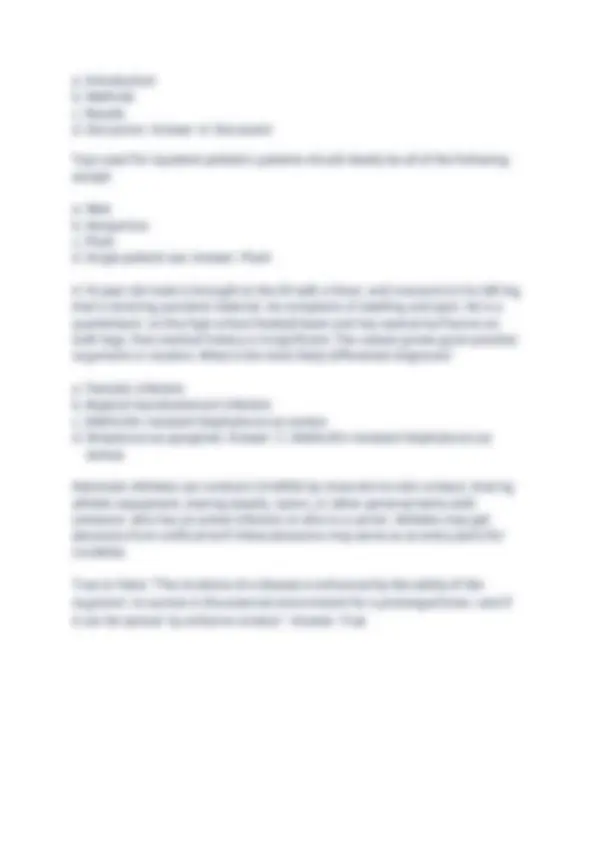 Infection Prevention and Control: Multiple Choice Questions and Answers ...