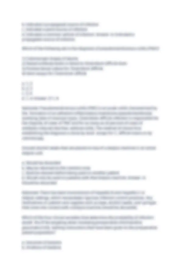 Infection Prevention and Control: Multiple Choice Questions and Answers ...