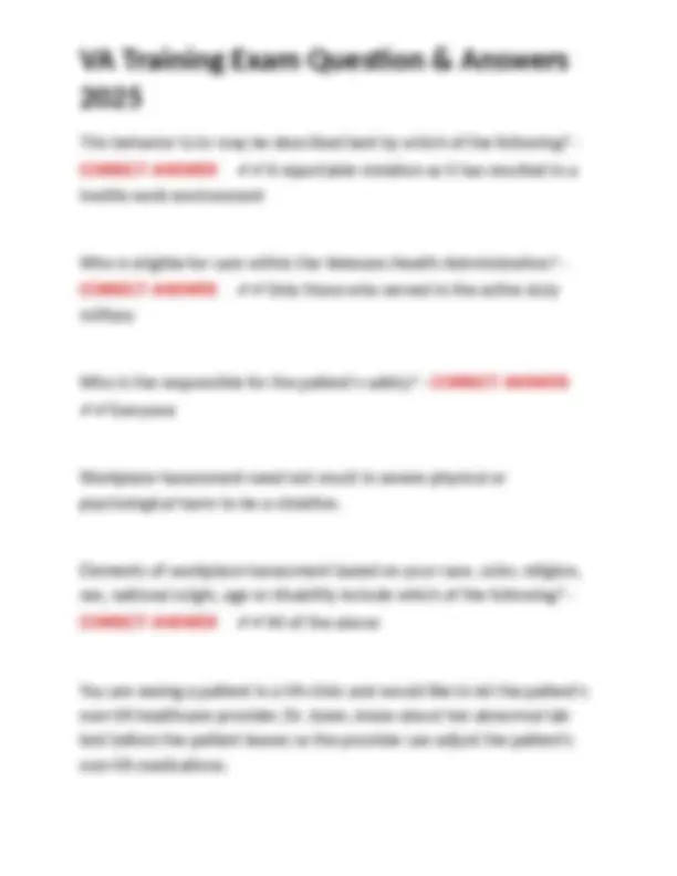 VA Training Exam Questions and Answers: A Comprehensive Guide | Exams ...