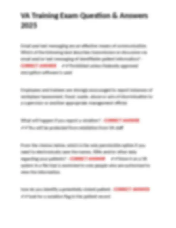 VA Training Exam Questions and Answers: A Comprehensive Guide | Exams ...
